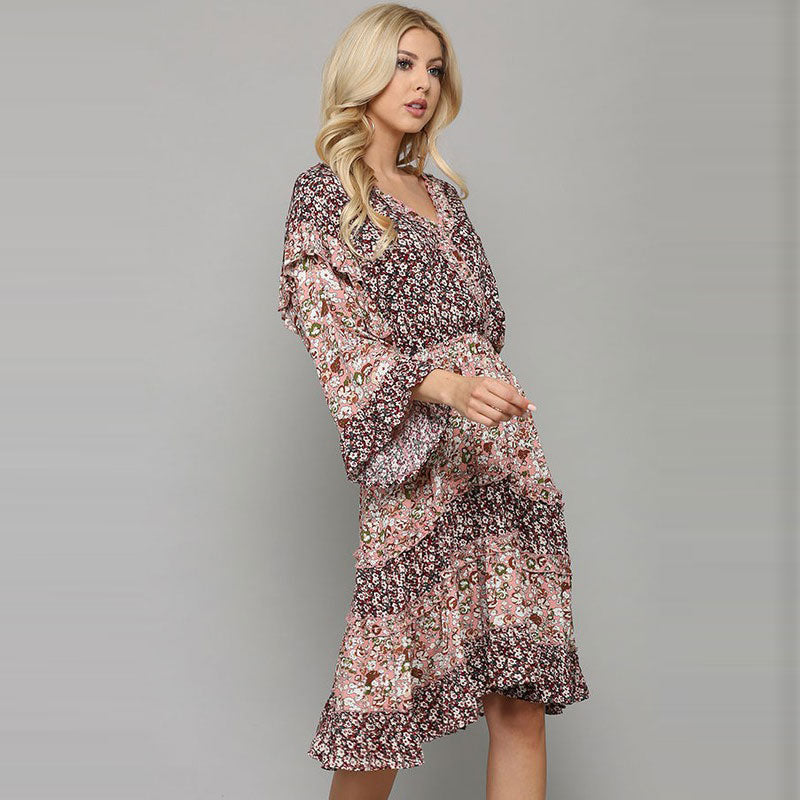 Love Kuza Mixed Prints Tiered Ruffle Dress – Love, Kuza