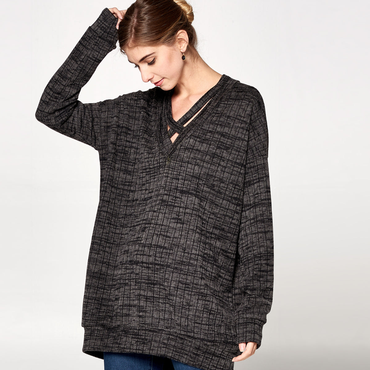 Love Kuza Relaxed Fit Cross-Front Sweater – Love, Kuza