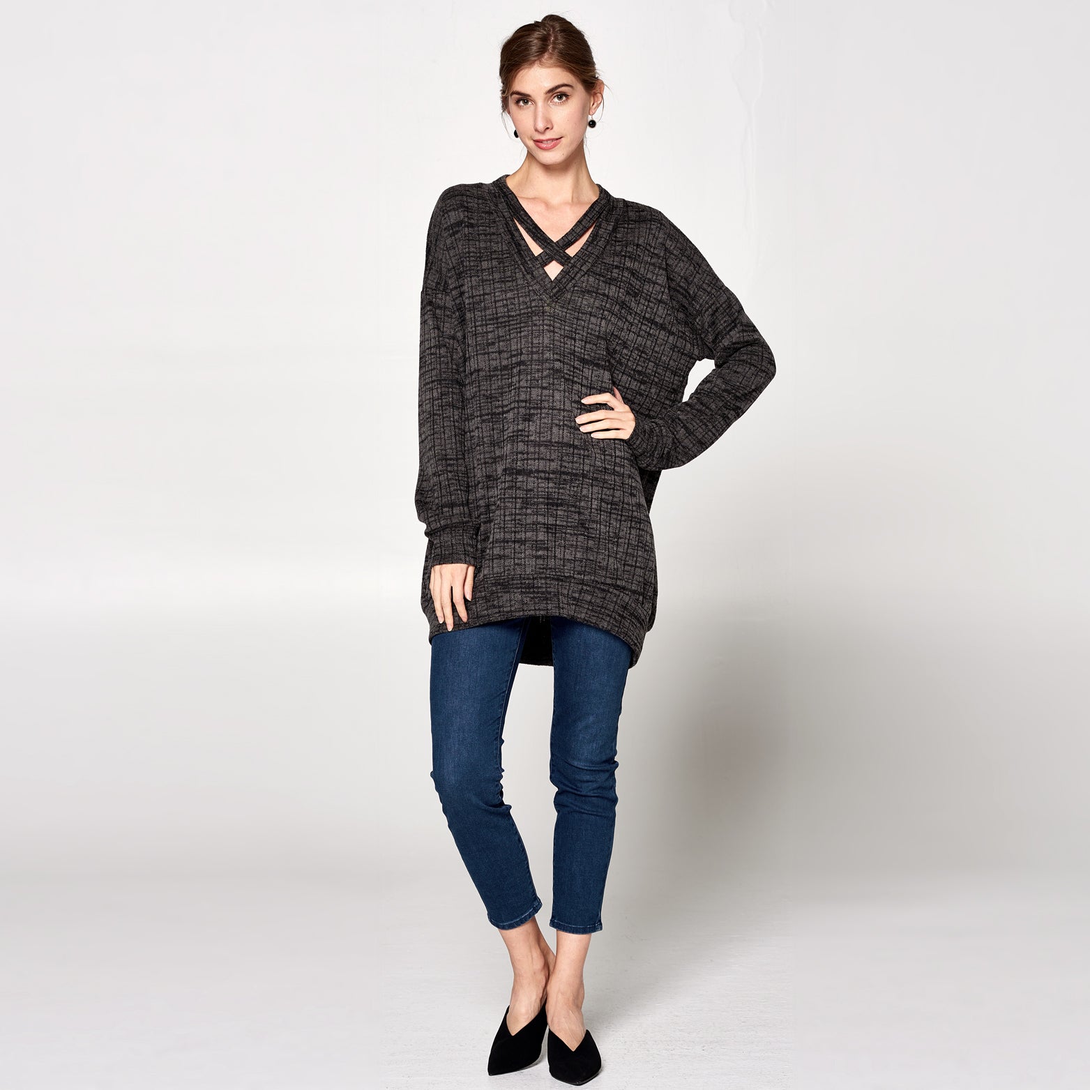 Love Kuza Relaxed Fit Cross-Front Sweater – Love, Kuza